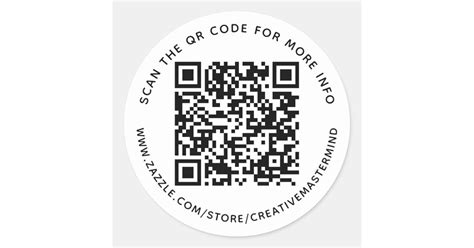 Custom Qr Code Custom Text Classic Round Sticker Zazzle