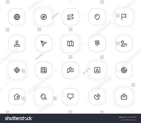 Navigation Maps Line Icons Set Globe Stock Vector Royalty Free 2152252259 Shutterstock