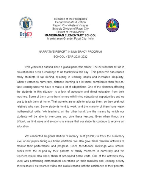 Numeracy Program Sy 20 21 Pdf Teachers Behavior Modification