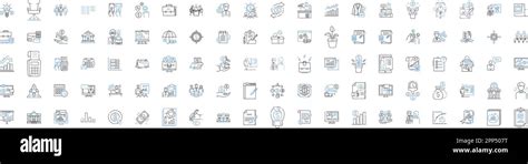 Market Analytics Line Icons Collection Predictive Optimization