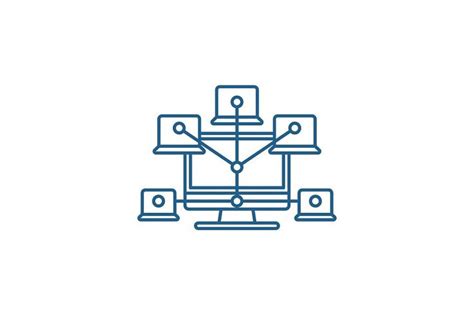 Computer Network Line Icon Concept