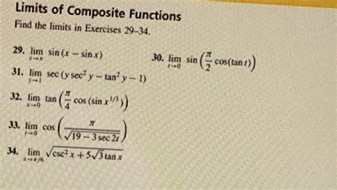 Solved Limits Of Composite Functionsfind The Limits In