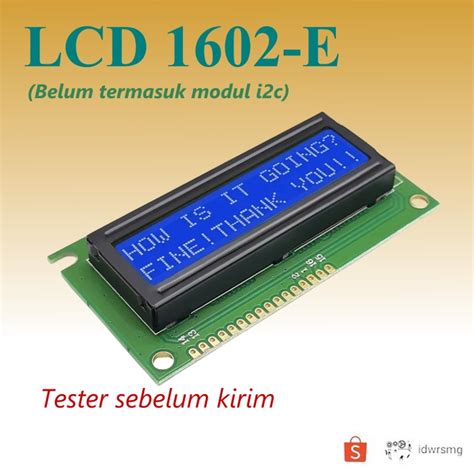 Jual Lcd1602e Lcd1602 E Lcd Screen Ukuran 8444mm Backlit Blue Biru 5v