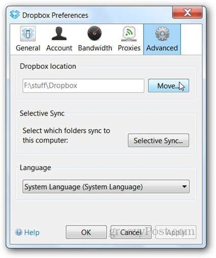 How To Move The Dropbox Folder Location