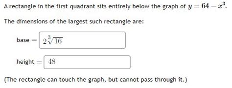 solved a rectangle in the first quadrant sits entirely below