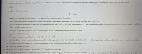 Solved Problem Consider Tip Differ Witial Equation Find At Chegg Com
