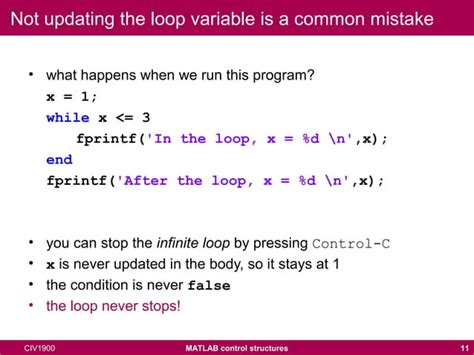 Loops In Matlab Ppt