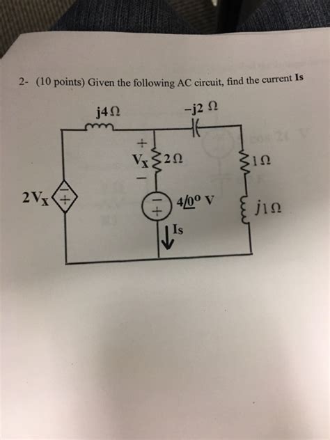 Solved Given The Following AC Circuit Find The Current Is Chegg Com