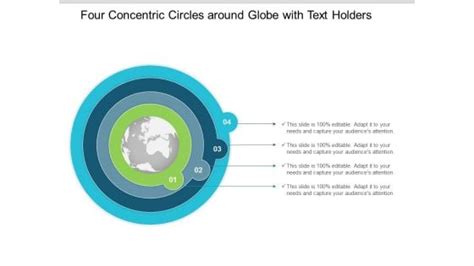 globe icon with text holders powerpoint templates slides and graphics