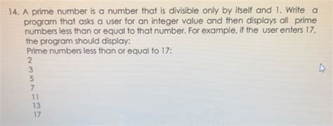 solved 14 a prime number is a number that is divisible only