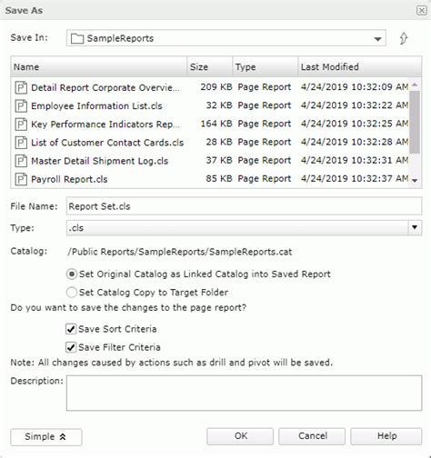 Save As Dialog Box Properties Logi Analytics