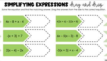 Simplifying Expressions Digital Notes By Middlemathmaniac TPT