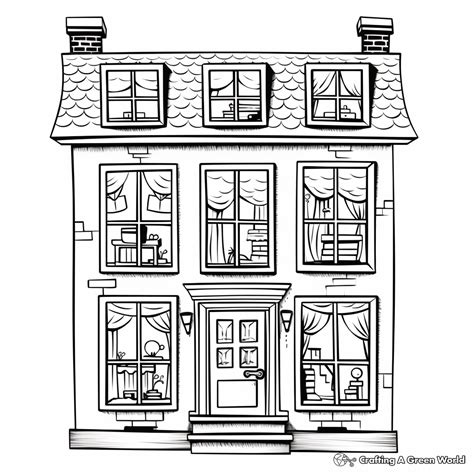 House Window Coloring Pages