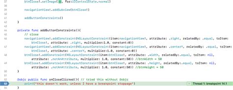 ios uibutton addtarget not working correctly seems to be a timing