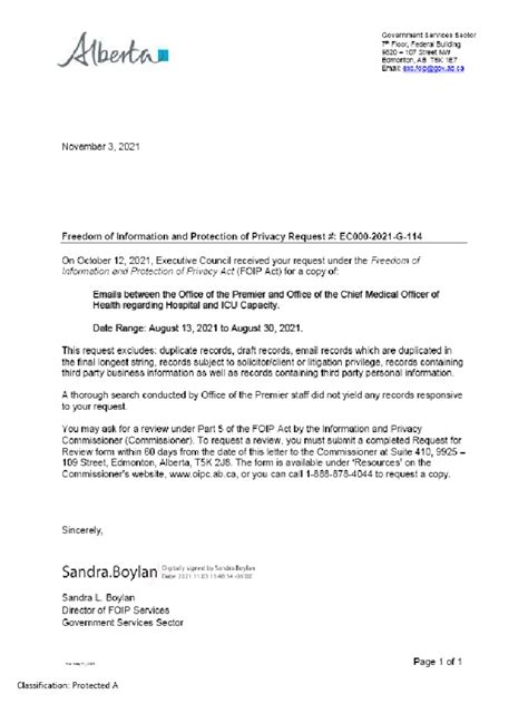 Foip Request Nov 3 Pdf