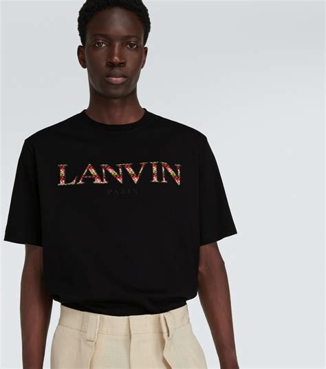 Lanvin Logo Embroidered Cotton T Shirt Lanvin