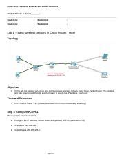 Lab Configuring A Basic Wireless Network Docx COMP Securing Wireless And Mobile