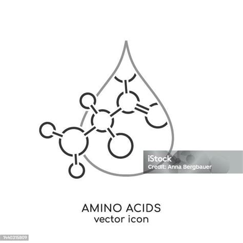 Amino Acids Icon Black Sign Editable Vector Illustration Stock