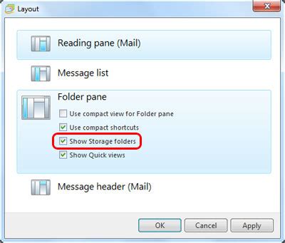 Storage Folders Missing Disappeared From Windows Live Mail