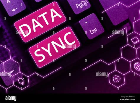 Hand Writing Sign Data Sync Concept Meaning Data That Is Continuously Generated By Different