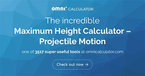 Maximum Height Calculator Projectile Motion