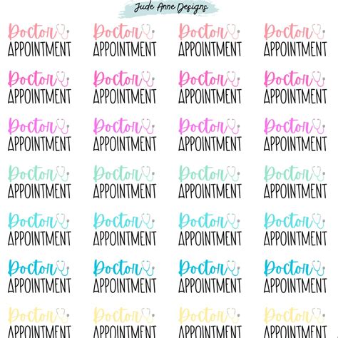 Dr Appointment Planner Stickers Dr Appt Stickers Dr Appointment