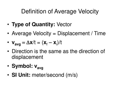 Average Velocity Symbol