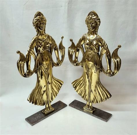 Antique Brass Figures A Very Unusual And Imposing Pair Of Large