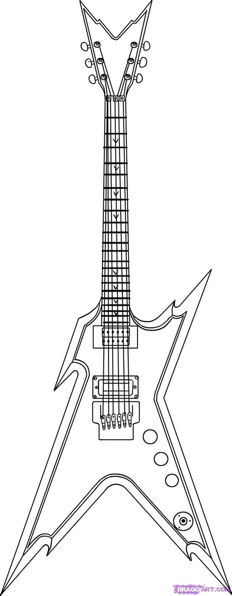 Electric Guitar Trace Drawing At Amanda Barbour Blog