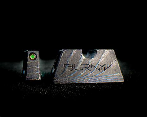 Stainless Damascus Glock Suppressor Sights Burnyn