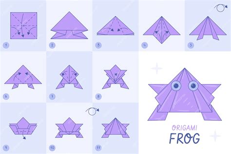 손으로 그린 종이 접기 지침 그림 프리미엄 벡터