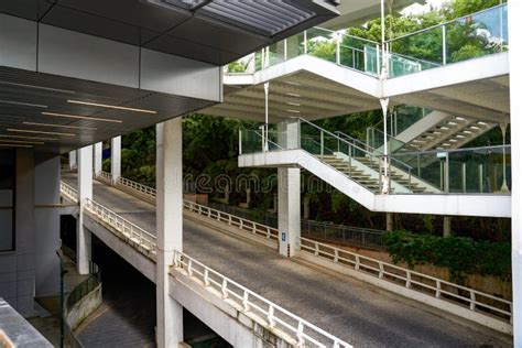 Overpasses And Pedestrian Bridges In The City Stock Image Image Of