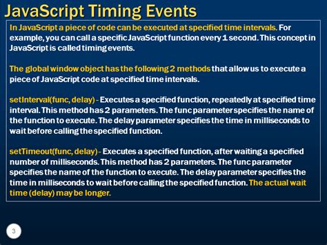 Sql Server Net And C Video Tutorial JavaScript Timing Events