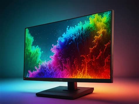 A Computer Monitor With Colorful Colors On It Premium AI Generated Image