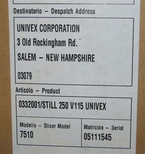 Univex Gilberts Restaurant Equipment