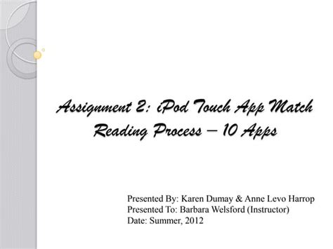 Assignment 2 10 Apps Kdal Ppt
