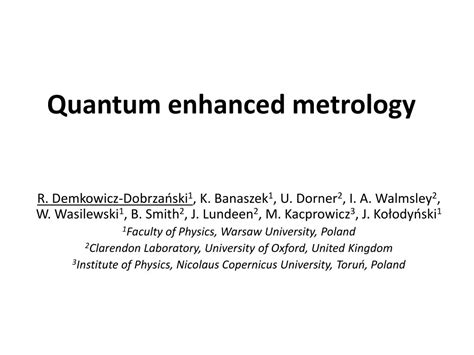 Ppt Quantum Enhanced Metrology Powerpoint Presentation Free Download Id 1402860