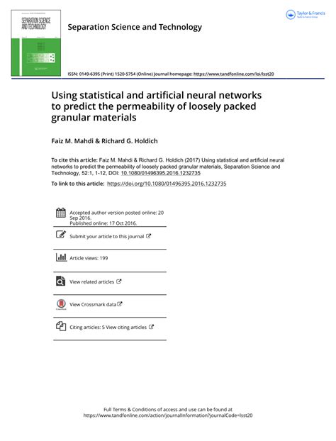 Pdf Predicting Permeability Using Artificial Neural Networks Anns