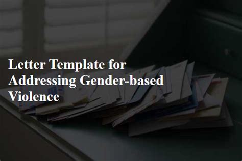 Letter Template For Addressing Gender Based Violence Free Samples In