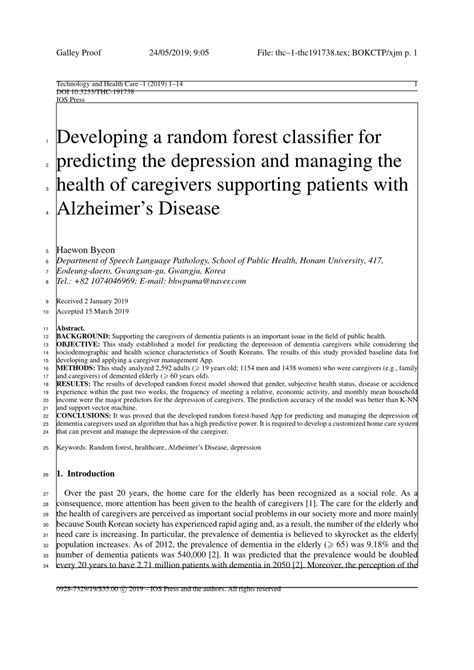 Pdf Developing A Random Forest Classifier For Predicting The