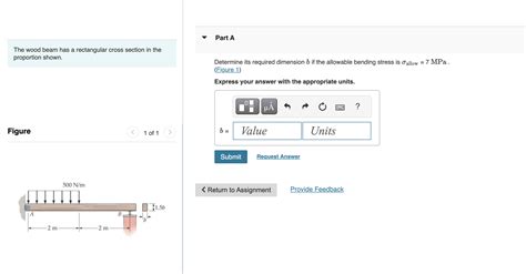 Solved The Wood Beam Has A Rectangular Cross Section In The