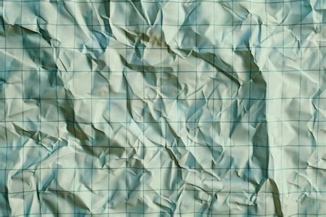 Crumpled Grid Paper Texture Premium Ai Generated Image