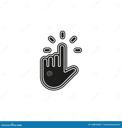 Pointer Finger Icon Vector Hand Cursor Stock Illustration Illustration Of Finger Outline