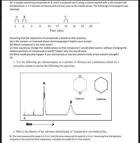 SOLVED A Sample Containing Compounds A B And C Is Analyzed Via LC Using A Column Packed