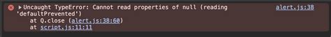 Javascript Uncaught Typeerror Cannot Read Properties Of Null Reading Defaultprevented