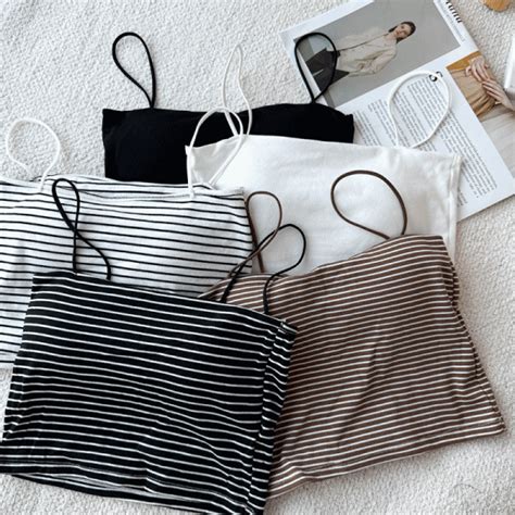 💗기본템 여리핏💗스퀘어넥 캡내장 크롭 기본 무지 스트라이프 끈나시 민소매 여름 이너 나시탑 슬리브리스 뷔스티에 에이블리