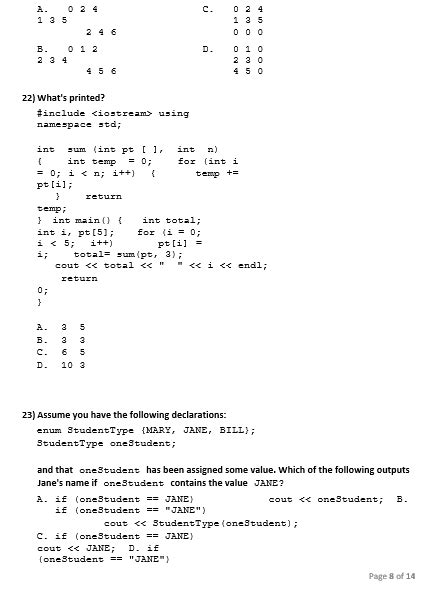 Solved 17 What Does The Following Code Fragment Do All