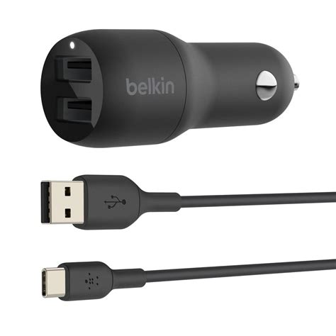Belkin Boostup Charge Dual Usb A Car Charger With M Usb A To Usb C Cable Jb Hi Fi