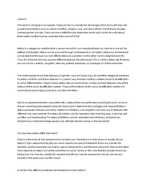 Gender AND Society Module Lesson The World Is Changing In All Aspects Today We Live In A