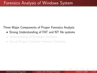 Lecture 31 Windows Forensics PDF